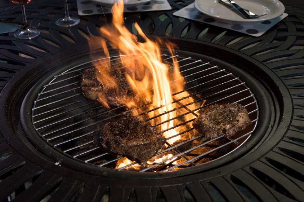Firepit Ice and grill with 4 Brompton chairs - Outside Edge Garden ...